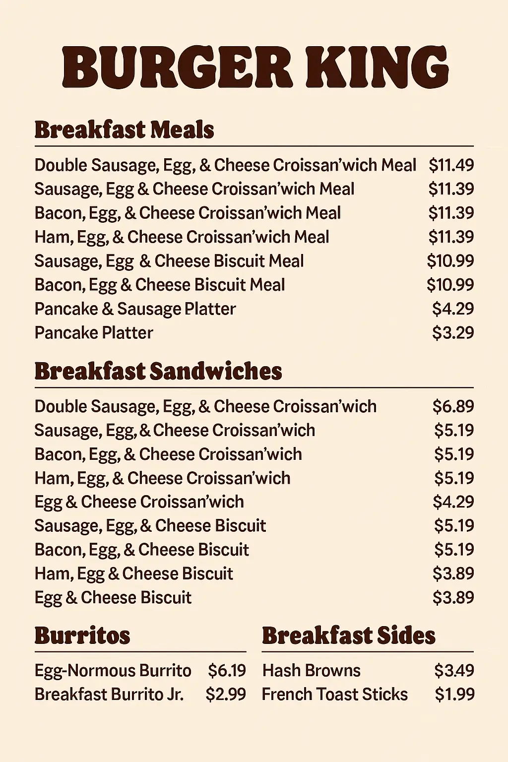 Burger King Breakfast Menu 2025: Full Prices, Hours & Best Deals ...