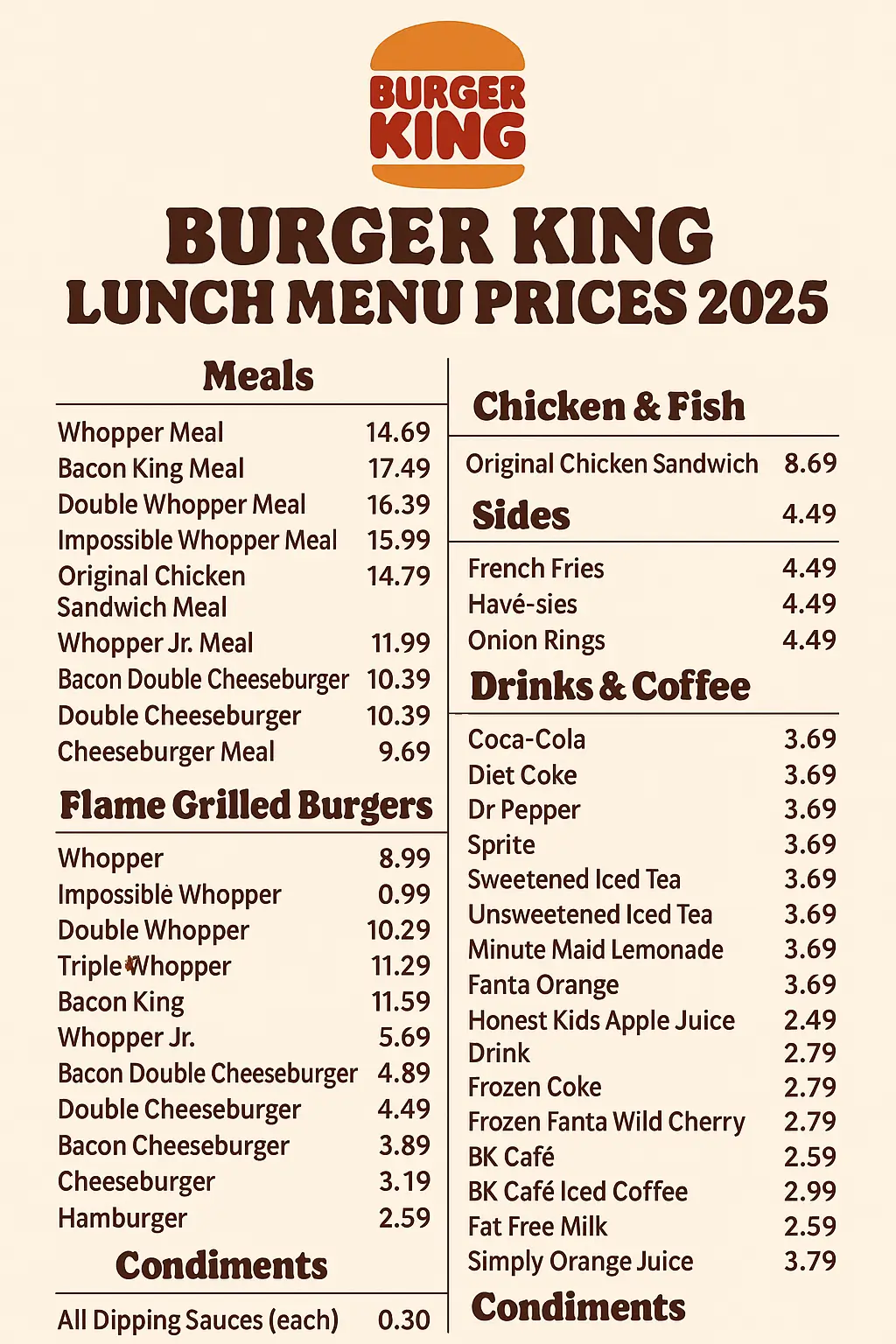 Burger King Lunch Menu | When Does Burger King Serve Lunch?